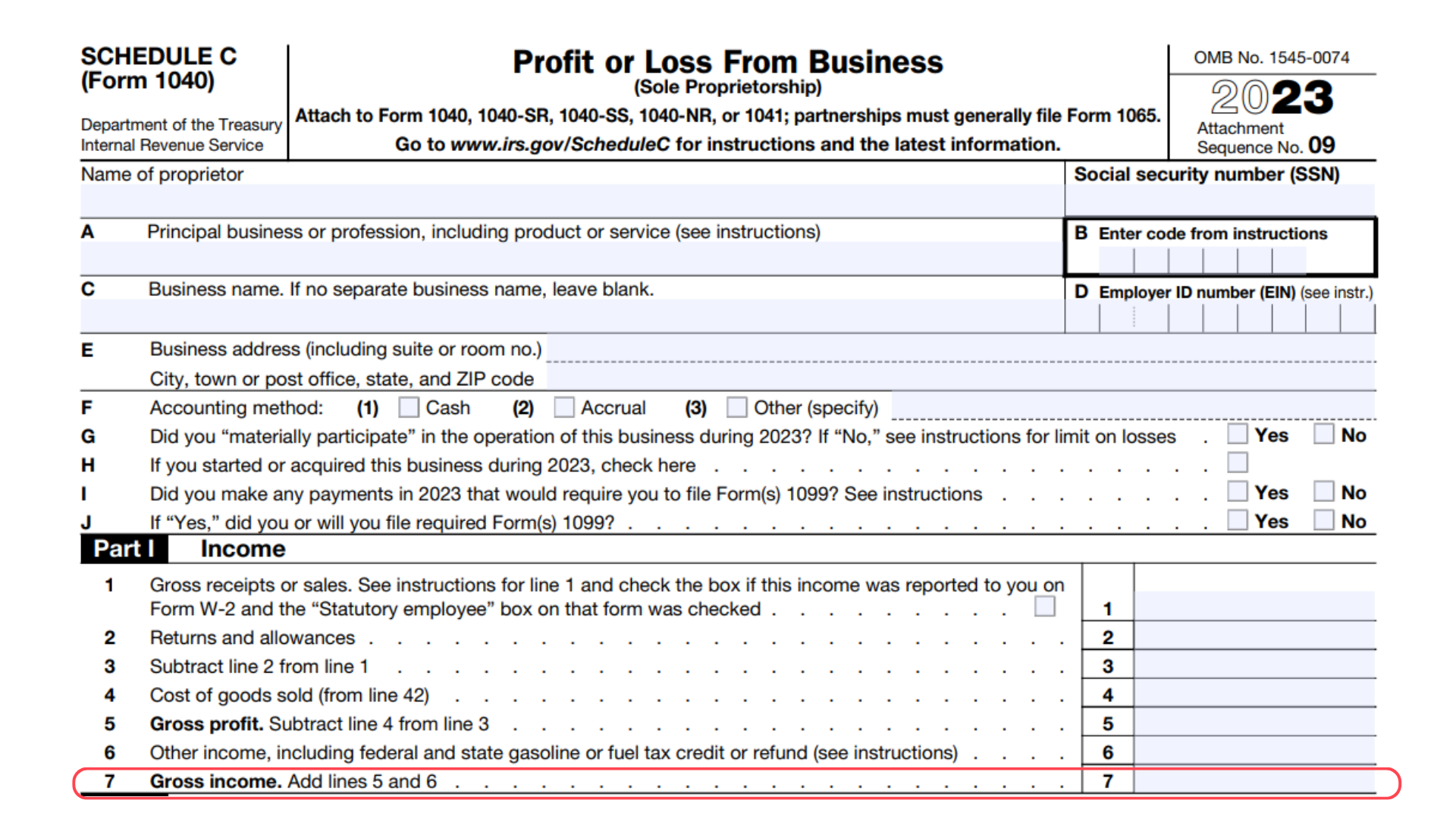 How to read Schedule C (Profit or Loss From Business)?